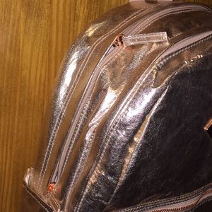 No Boundaries | Bags | New Fashion Rose Gold Metallic Backpack | Poshmark